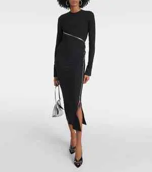 Attico Zip-up Midi Dress