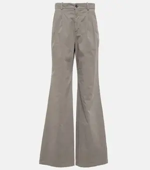 NILI LOTAN Flavie Cotton-blend Wide-leg Trousers