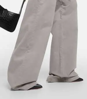 NILI LOTAN Flavie Cotton-blend Wide-leg Trousers