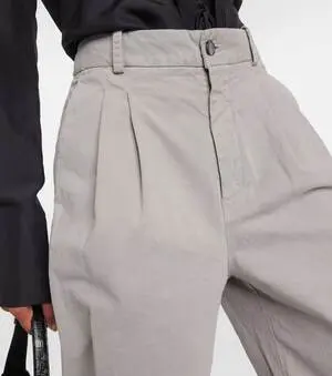 NILI LOTAN Flavie Cotton-blend Wide-leg Trousers