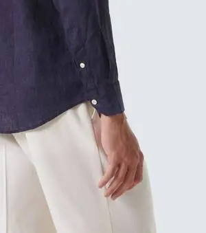 Frescobol Carioca Long-sleeved Linen Shirt - Blue