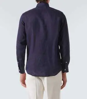 Frescobol Carioca Long-sleeved Linen Shirt - Blue