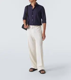 Frescobol Carioca Long-sleeved Linen Shirt - Blue