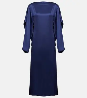 MAISON MARGIELA Draped Satin Midi Dress - Blue