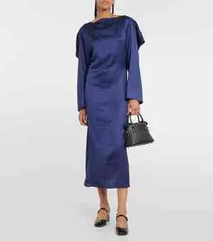 MAISON MARGIELA Draped Satin Midi Dress