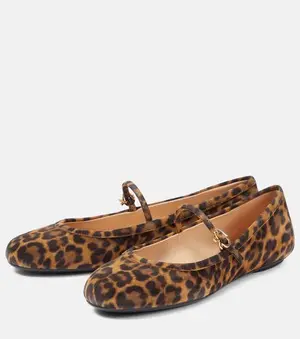 GIANVITO ROSSI Carla Leopard-print Ballet Flats - Multicoloured