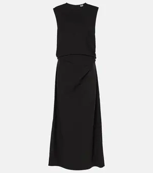TOTEME Tie-detail Midi Dress - Black