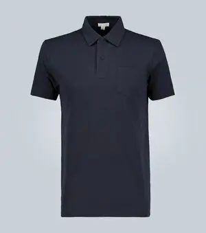 Sunspel Riviera Cotton Polo Shirt - Blue