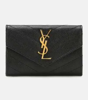 Saint Laurent Monogram Small Leather Wallet - Black