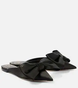Valentino Garavani Un Chateau Bow Satin Mules