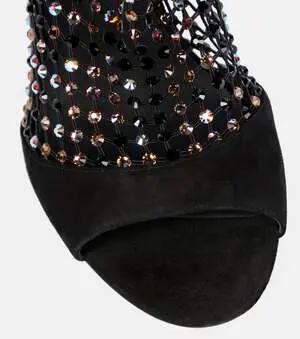 Rene Caovilla Galaxia Embellished Suede Sandals