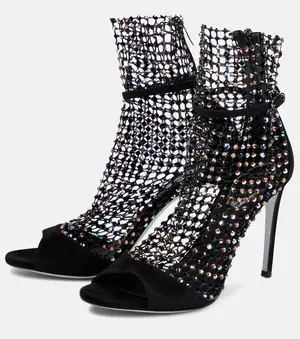 Rene Caovilla Galaxia Embellished Suede Sandals