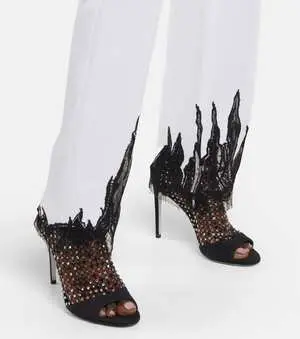 Rene Caovilla Galaxia Embellished Suede Sandals