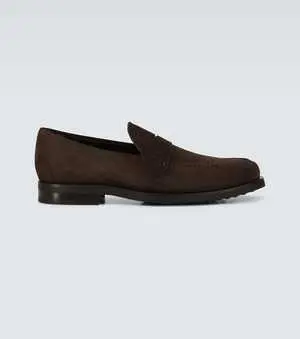 TOD'S Suede Penny Loafers - Brown
