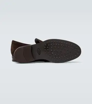 TOD'S Suede Penny Loafers - Brown