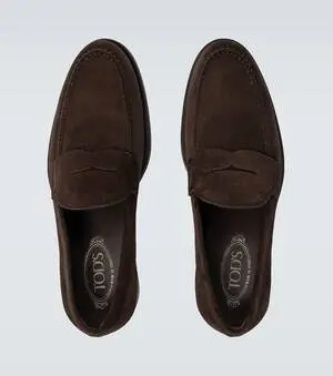 TOD'S Suede Penny Loafers - Brown
