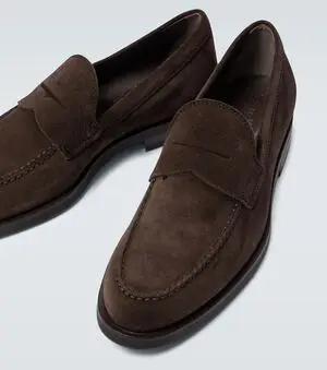 TOD'S Suede Penny Loafers - Brown