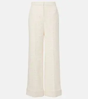 Valentino Garavani Sequined Tweed Wide-leg Pants