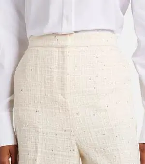 Valentino Garavani Sequined Tweed Wide-leg Pants