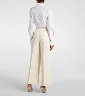 Valentino Garavani Sequined Tweed Wide-leg Pants