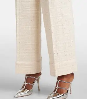 Valentino Garavani Sequined Tweed Wide-leg Pants