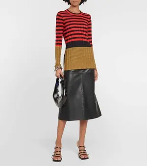 Proenza Schouler White Label Slinky Stripe Long Sleeve Sweater
