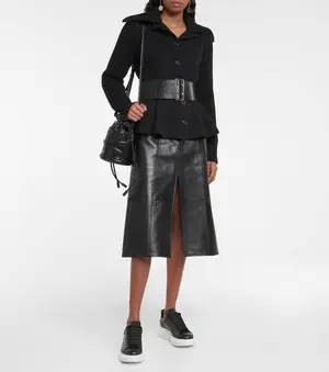 Alexander McQueen Oversized Leather Sneakers - Black