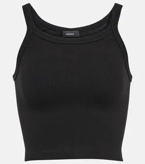 Wardrobe.NYC Ribbed-knit Jersey Cropped Top