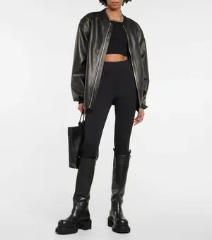 Wardrobe.NYC Ribbed-knit Jersey Cropped Top