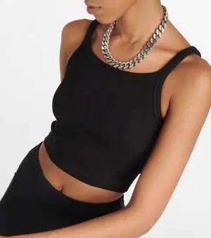 Wardrobe.NYC Ribbed-knit Jersey Cropped Top