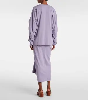 Dries Van Noten Ruched Cotton Jersey Sweatshirt
