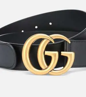 Gucci 2015 Re-edition Wide Leather Belt With Gold Hardware - Black