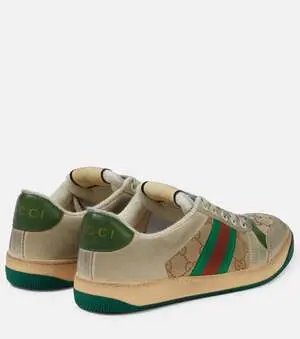 Gucci Screener Leather Sneakers - Beige