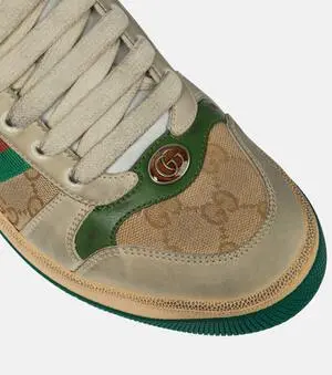 Gucci Screener Leather Sneakers - Beige