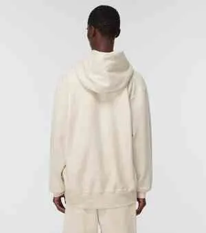LES TIEN Cropped Hooded Sweatshirt - Neutrals