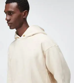 LES TIEN Cropped Hooded Sweatshirt - Neutrals