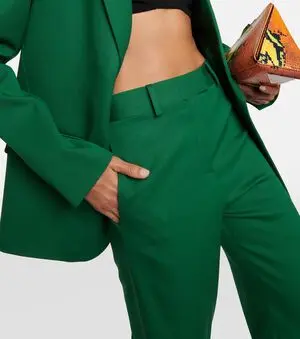 Attico Wide-leg Wool-blend Trousers