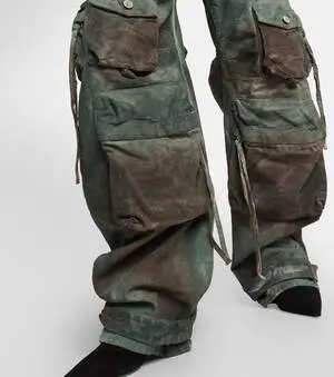Attico Fern Oversized Cargo Pants - Green