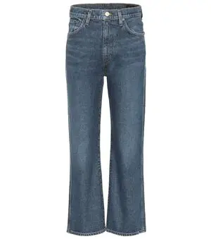 GOLDSIGN High-rise Wide-leg Cropped Jeans