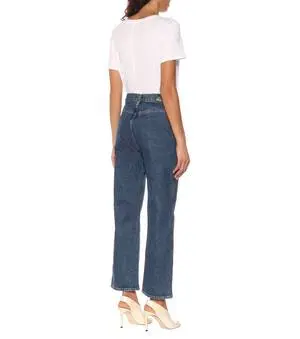 GOLDSIGN High-rise Wide-leg Cropped Jeans