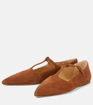 Gabriela Hearst Lola Suede Ballet Flats - Brown