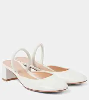 GIANVITO ROSSI Tivoli 45 Leather Mules - White