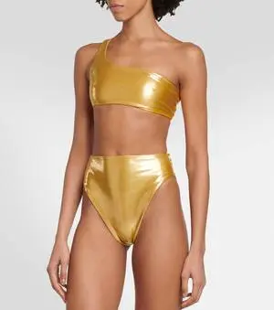 Jade Swim Apex One-shoulder Bikini Top - Gold