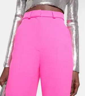 David Koma High-rise Flared Wool-blend Pants