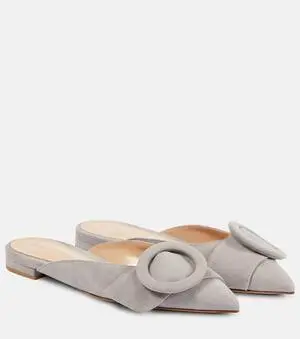 GIANVITO ROSSI Suede Ballerinas - Grey