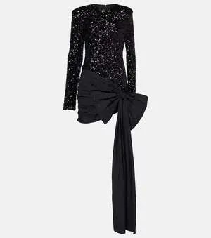 ROTATE BY BIRGER CHRISTENSEN Bow-detail Sequined Minidress