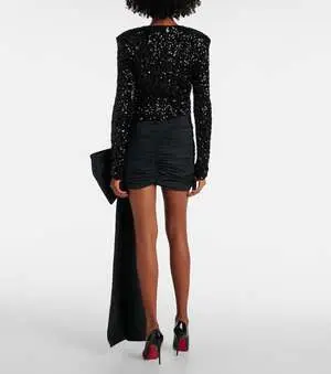 ROTATE BY BIRGER CHRISTENSEN Bow-detail Sequined Minidress