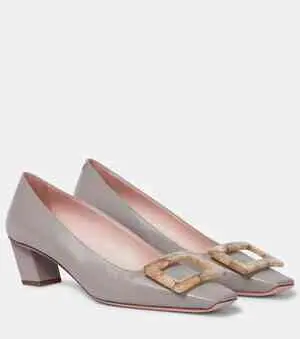 ROGER VIVIER Belle Vivier Leather Pumps - Grey