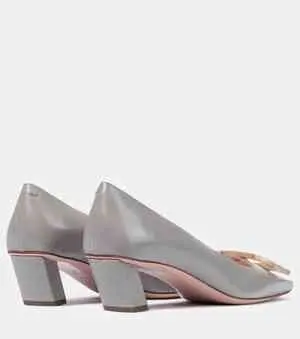 ROGER VIVIER Belle Vivier Leather Pumps - Grey