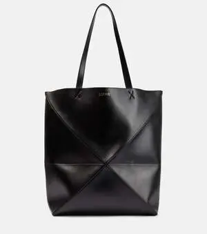 Loewe Puzzle Fold Xl Leather Tote Bag - Black